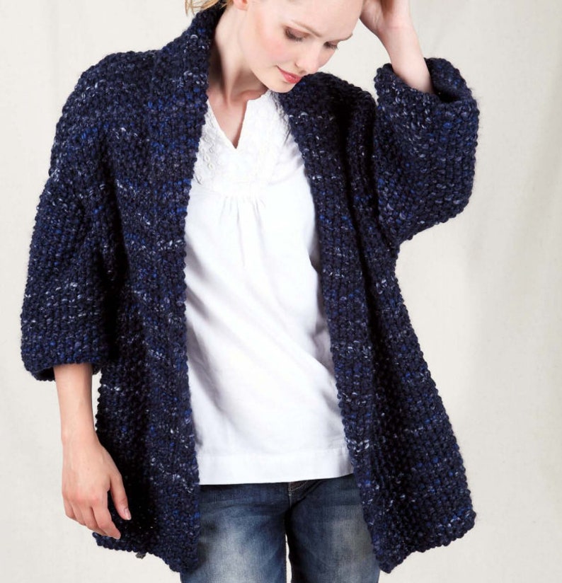Easy Jacket KNITTING PATTERN Coat/super Chunky Yarn Jacket - Etsy