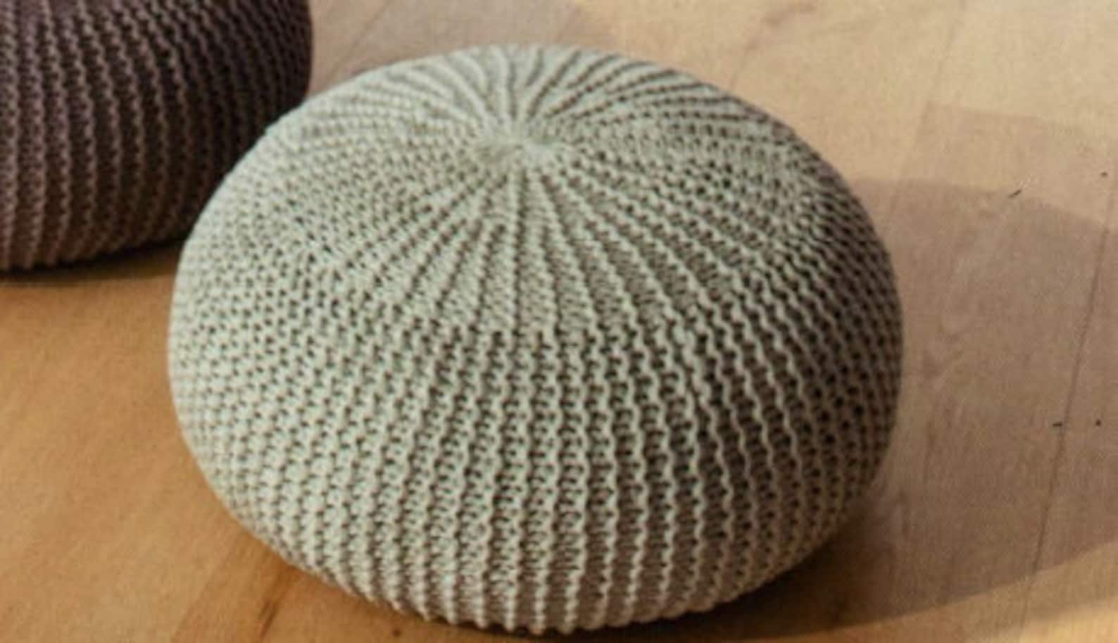 Knitted Pouf Pattern Poof KNITTING PATTERN Ottoman Footstool - Etsy UK