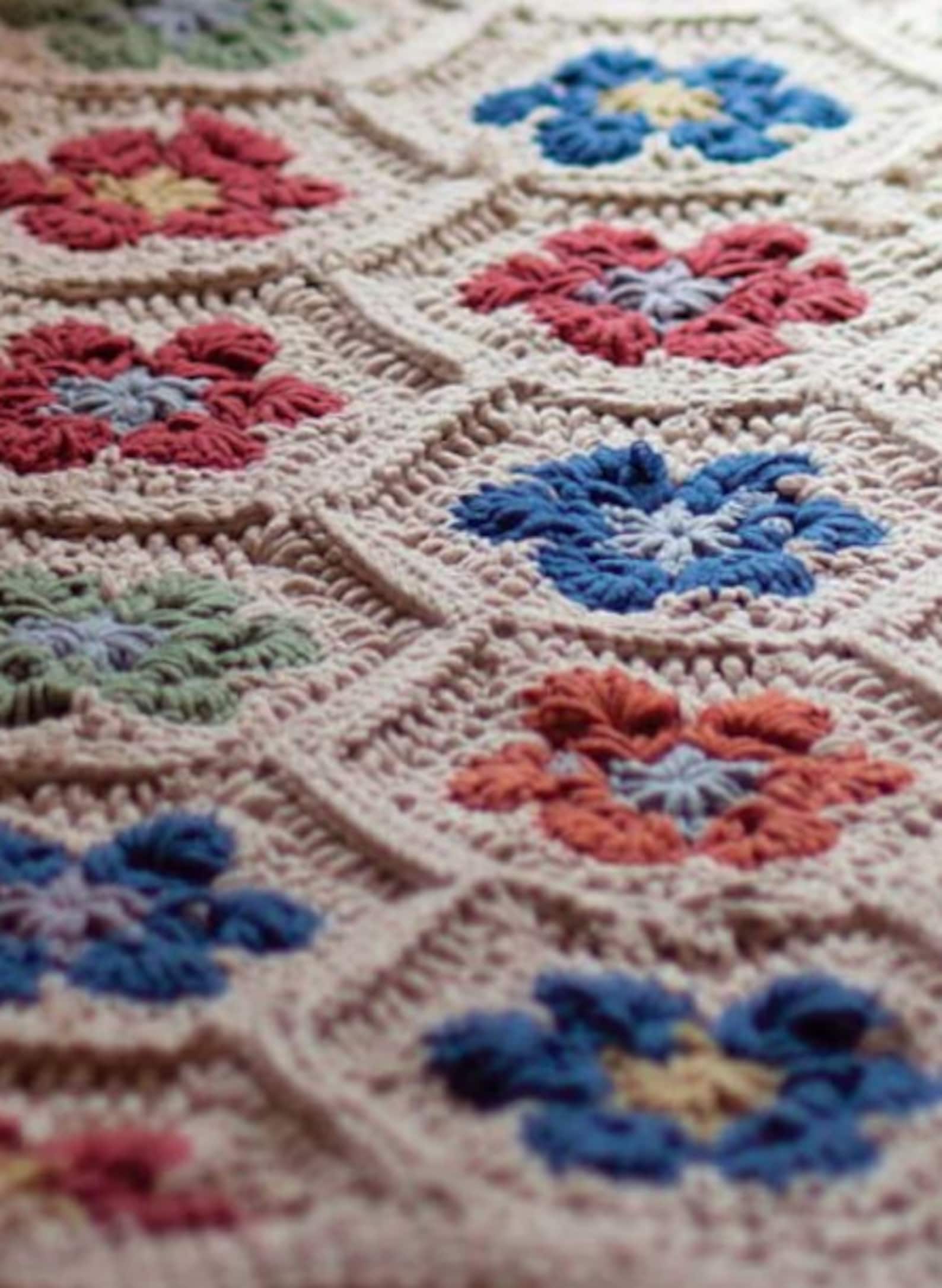 Granny Square Rug CROCHET PATTERN Chunky Yarn- Instant Download ...