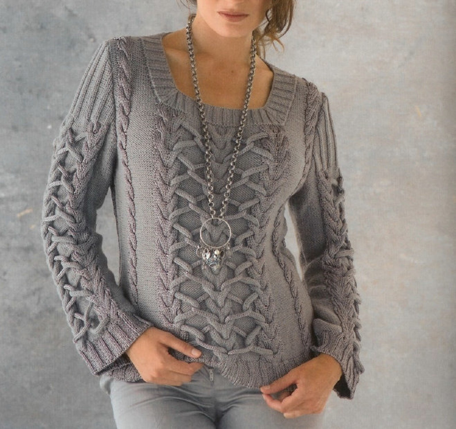 Cable Sweater KNITTING PATTERN Women/cable Pullover Knit - Etsy