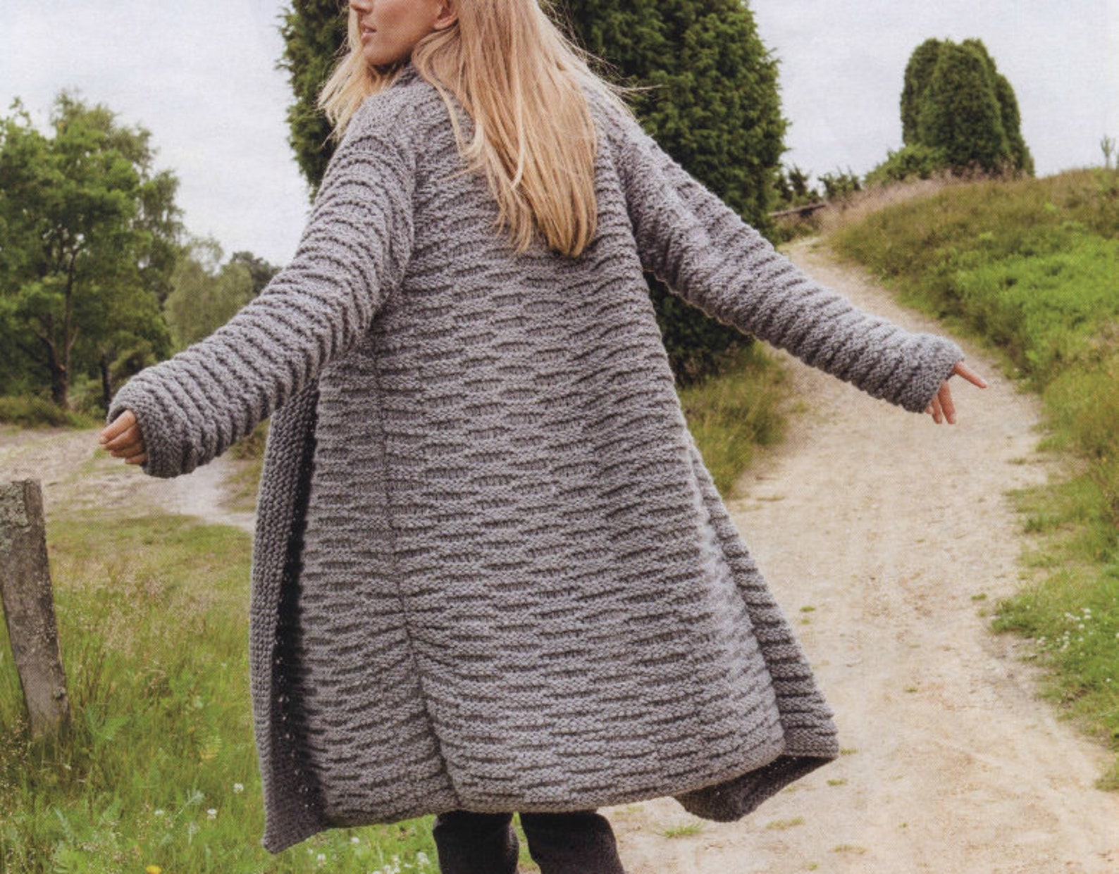 Cardigan Coat KNITTING PATTERN Coat Jacket Women/cardi Knit - Etsy