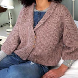 Boxy Jacket KNITTING PATTERN Women/dusky Pink Cardigan Knit Pattern ...