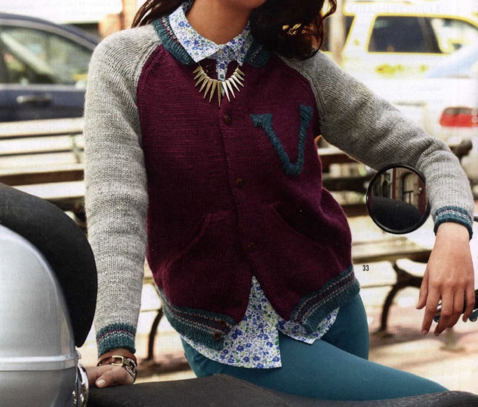 KNIT PATTERN Varsity Jacket Women/vintage Pattern/instant PDF - Etsy