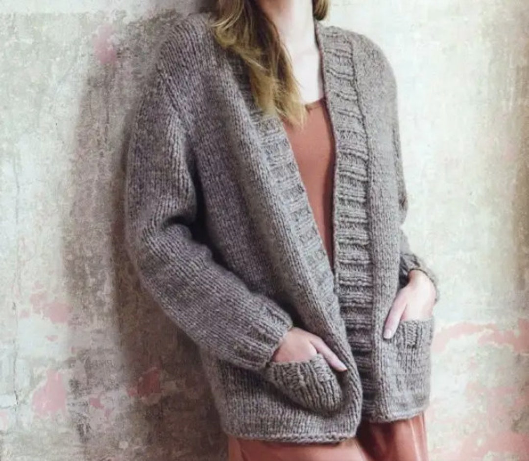 Easy Jacket Coat KNITTING PATTERN Women/beginner Cardigan Knit Pattern ...