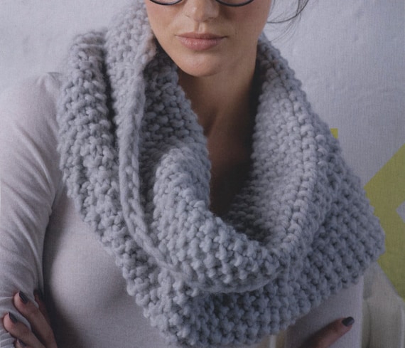 Infinity Scarf Knitting Pattern Bulky Yarn Easy Crochet V Stitch