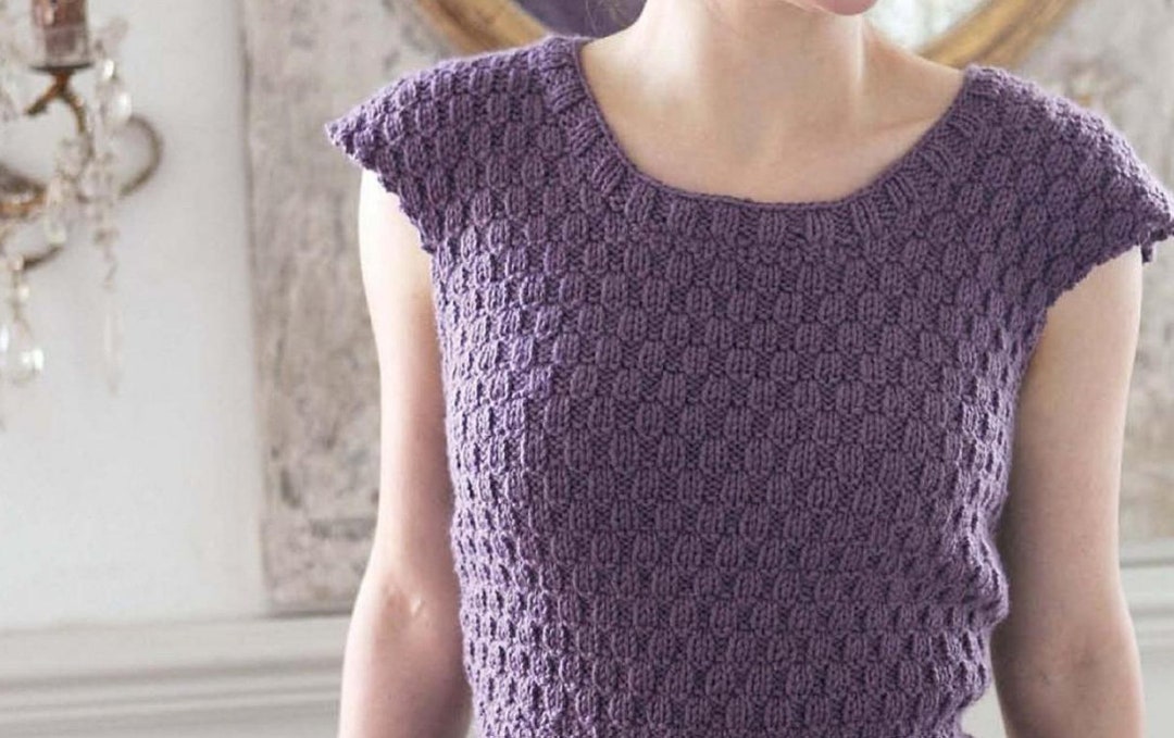 Vest Top KNITTING PATTERN Easy Women/aran Yarn Instant PDF Download ...