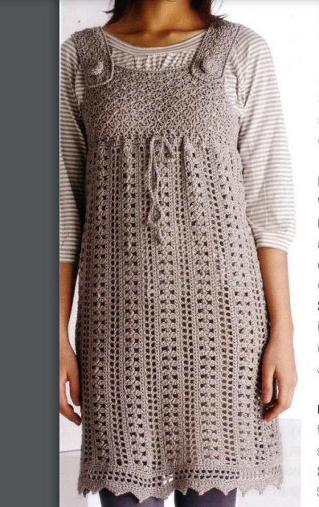 Dress Crochet PATTERN/XS-5XL Vintage Crochet Pattern/lace Dress ...