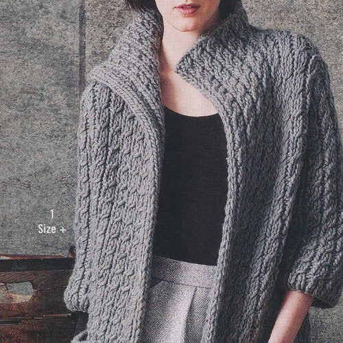 Easy Jacket Coat KNITTING PATTERN Women/beginner Cardigan Knit - Etsy