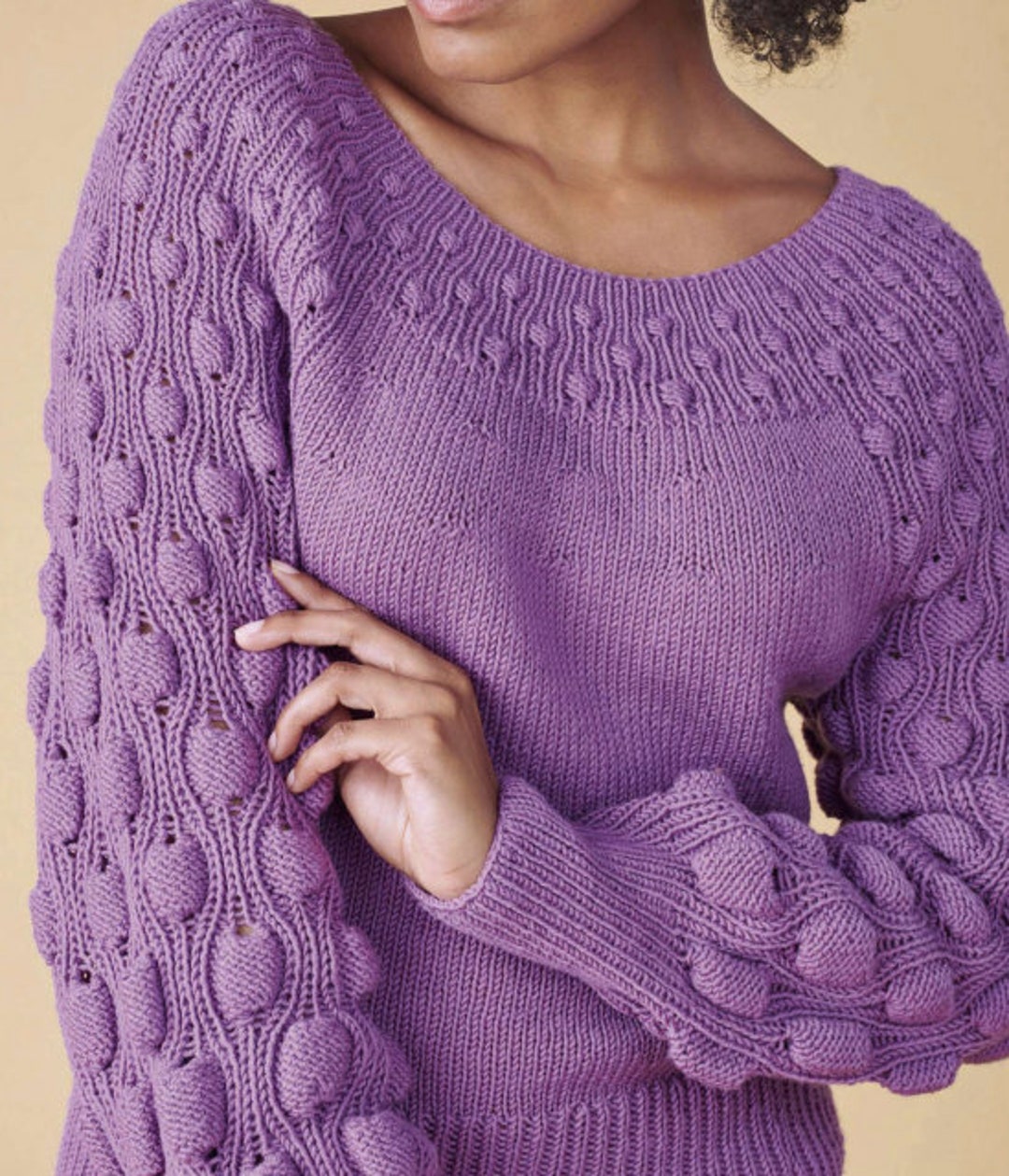 Bobble Sweater Top KNITTING PATTERN Instant Download ⨯ Jumper Knitting ...