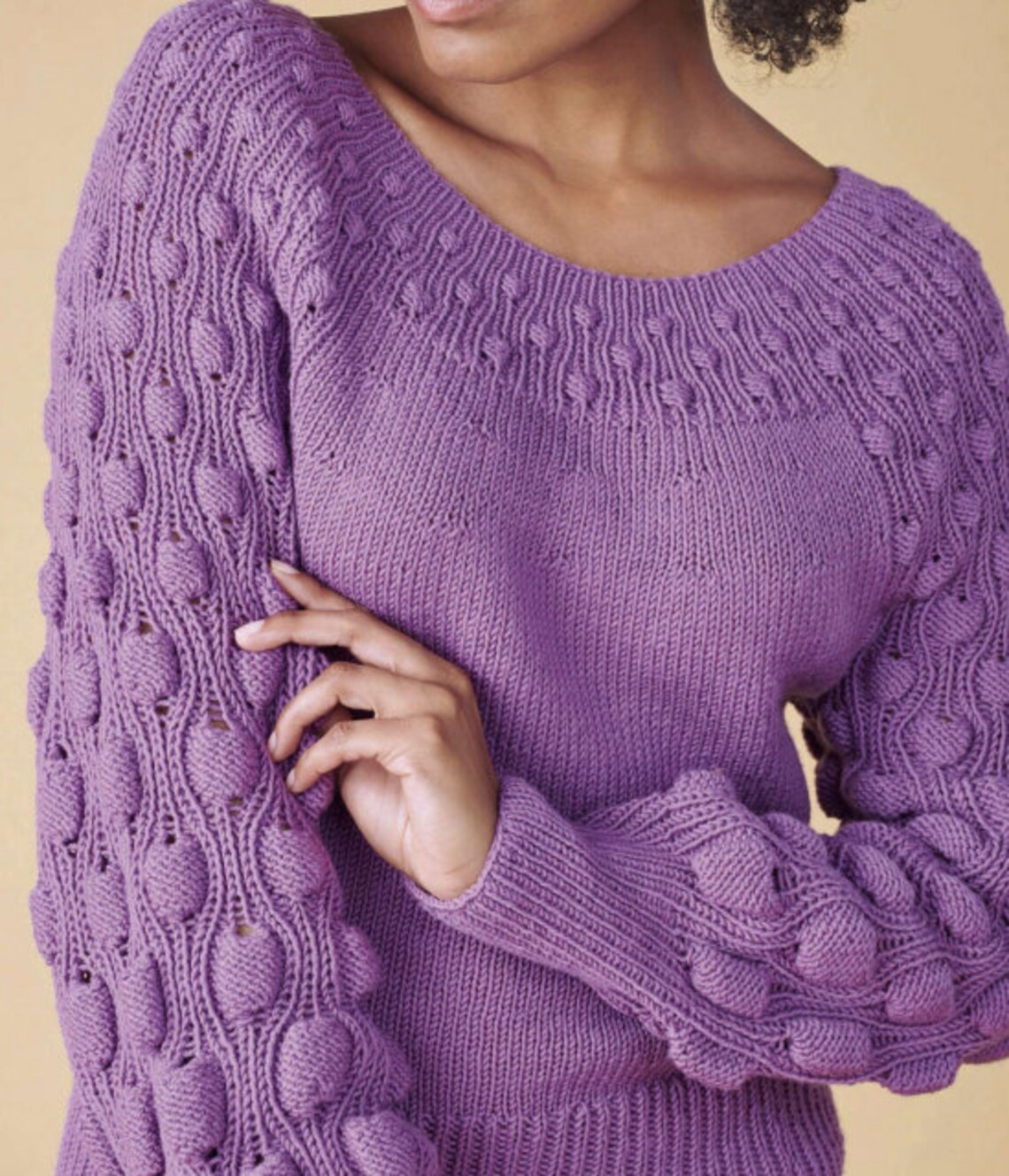 KNITTING PATTERN Bobble Sweater Pattern Bobble Top Knitting - Etsy