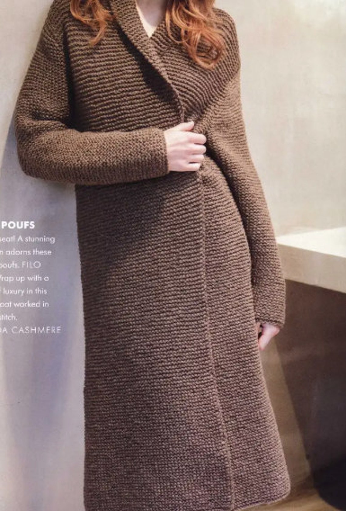 KNITTING PATTERN Easy Garter Long Coat Jacket Women/long Cardigan Knit ...