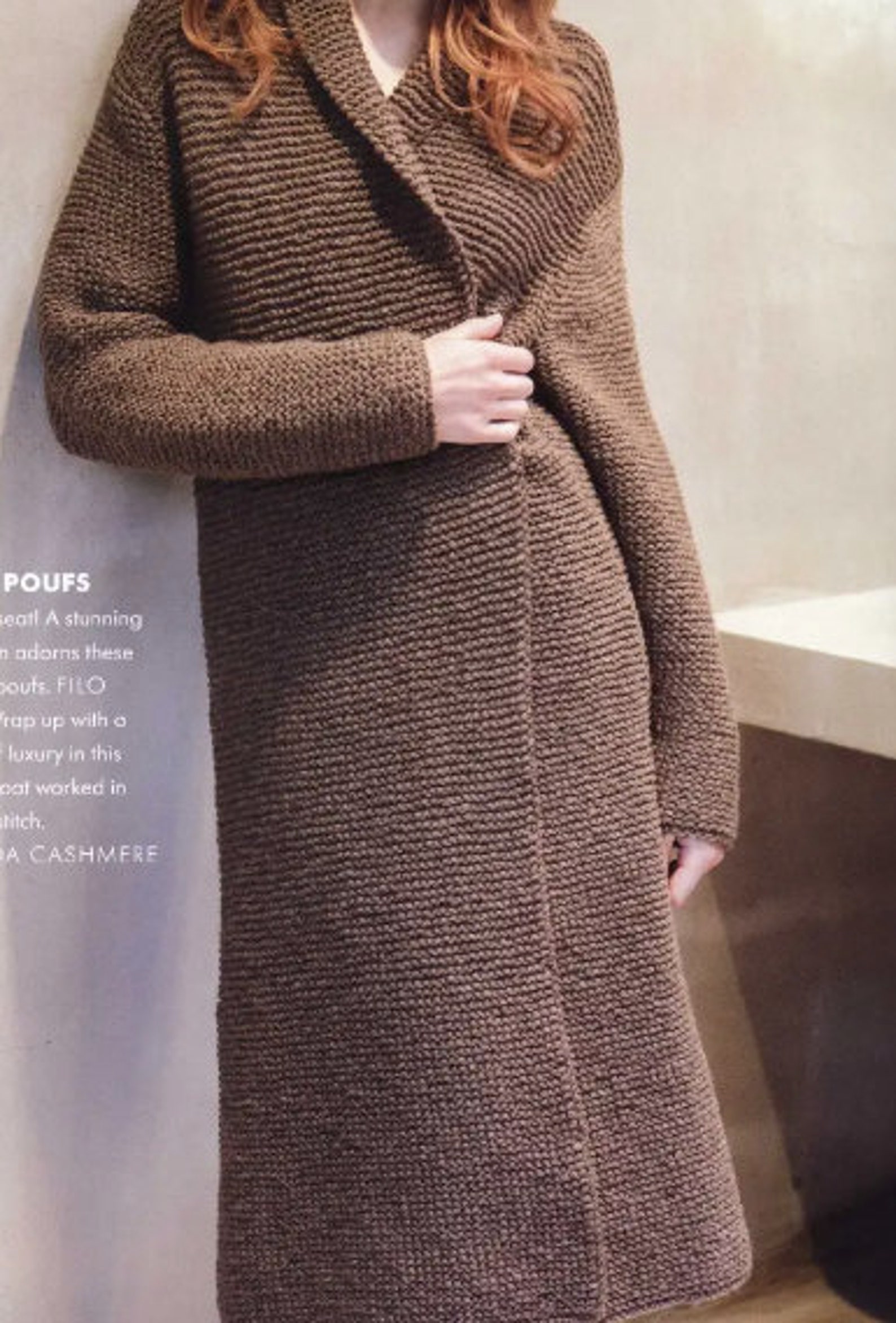 KNITTING PATTERN Easy Garter Long Coat Jacket Women/long Cardigan Knit ...