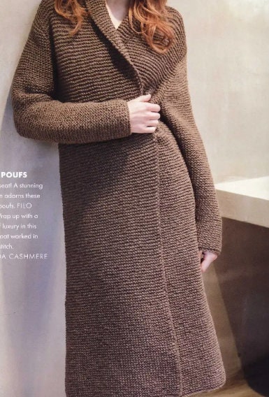 KNITTING PATTERN Easy Garter Long Coat Jacket Women/long | Etsy Canada