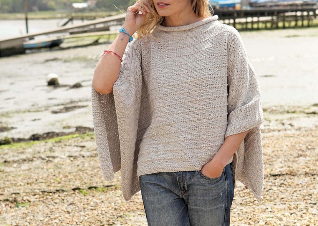 PDF KNITTING PATTERN Poncho Women/worsted Medium Weight Yarn/instant ...