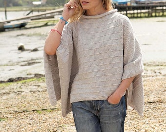 Poncho Women KNITTING PATTERN Instant Download/worsted Medium Weight ...