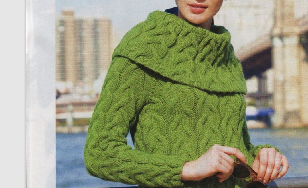 Cowl Neck Sweater KNITTING PATTERN Women/worsted Medium Yarn Vintage ...