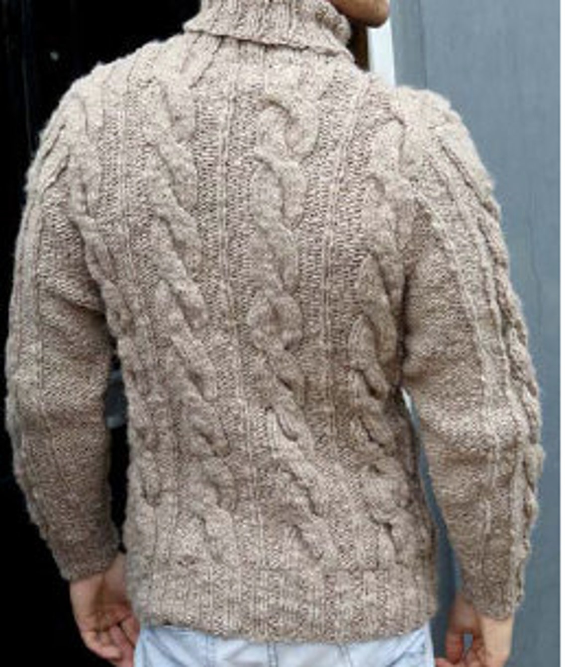 Men's Sweater Top KNITTING PATTERN Pullover Cable -- Men's Fisherman ...