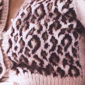 Leopard Print Cardigan KNITTING PATTERN Women/vintage Knit Pattern ...