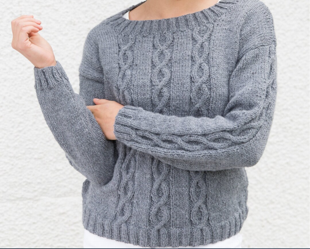 Cable Top Sweater KNITTING PATTERN Women/aran Worsted Yarn Cable ...