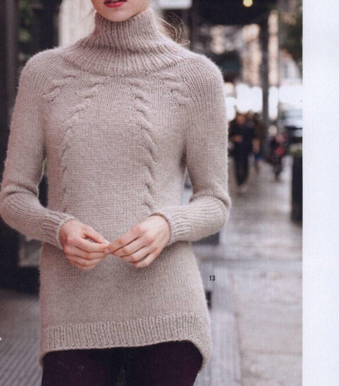 KNITTING PATTERN Turtleneck Cable Sweater Women/chunky Yarn Vintage ...