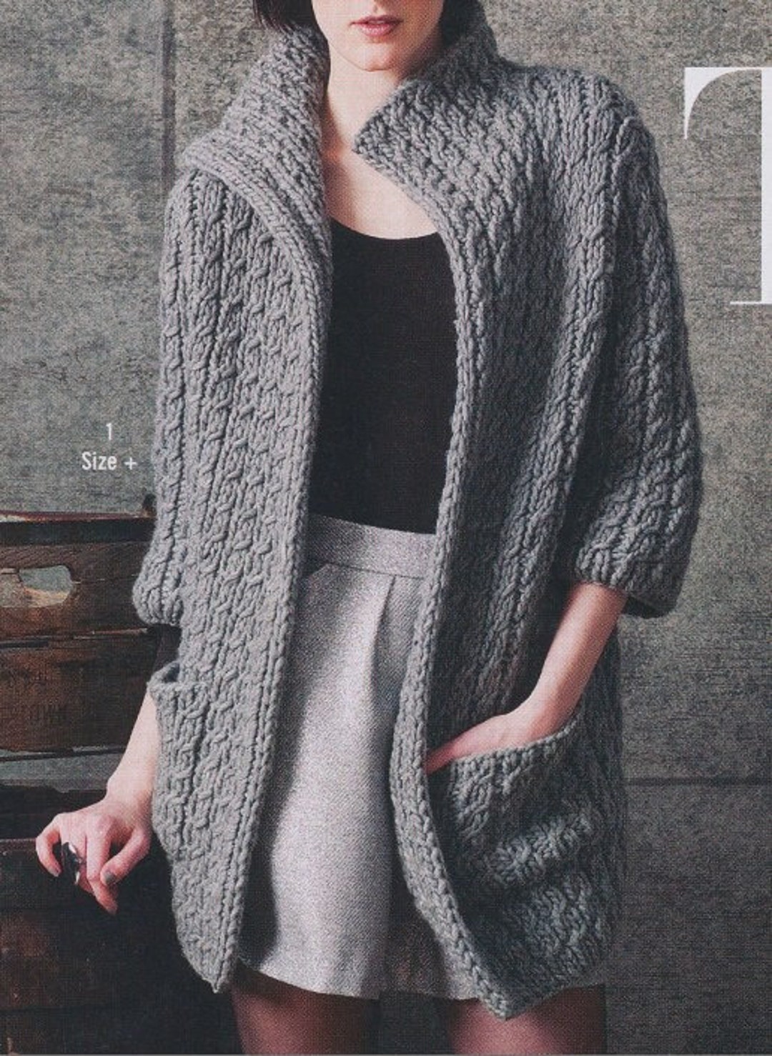 KNITTING PATTERN Cable Coat Jacket Women/super Chunky Yarn Cable ...