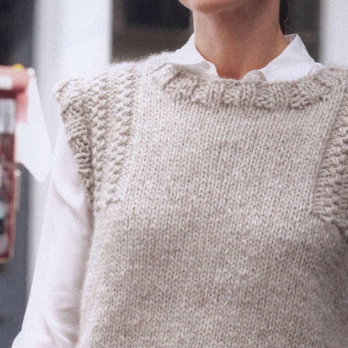 Easy Vest Top KNIT PATTERN Chunky Yarn X Tank Top Sleeveless - Etsy