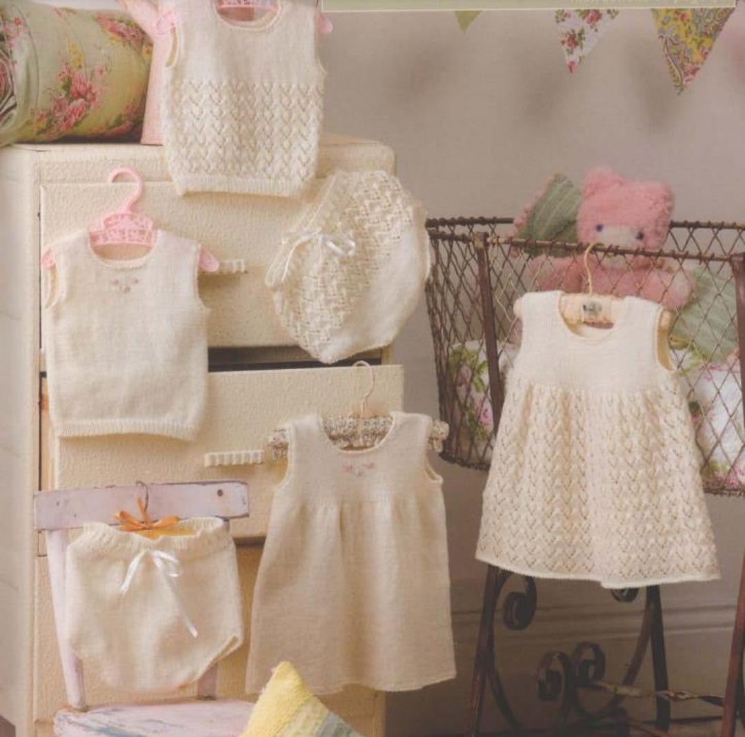 Baby Clothes KNITTING PATTERN Booklet/finger Lace Yarn/heirloom Baby ...