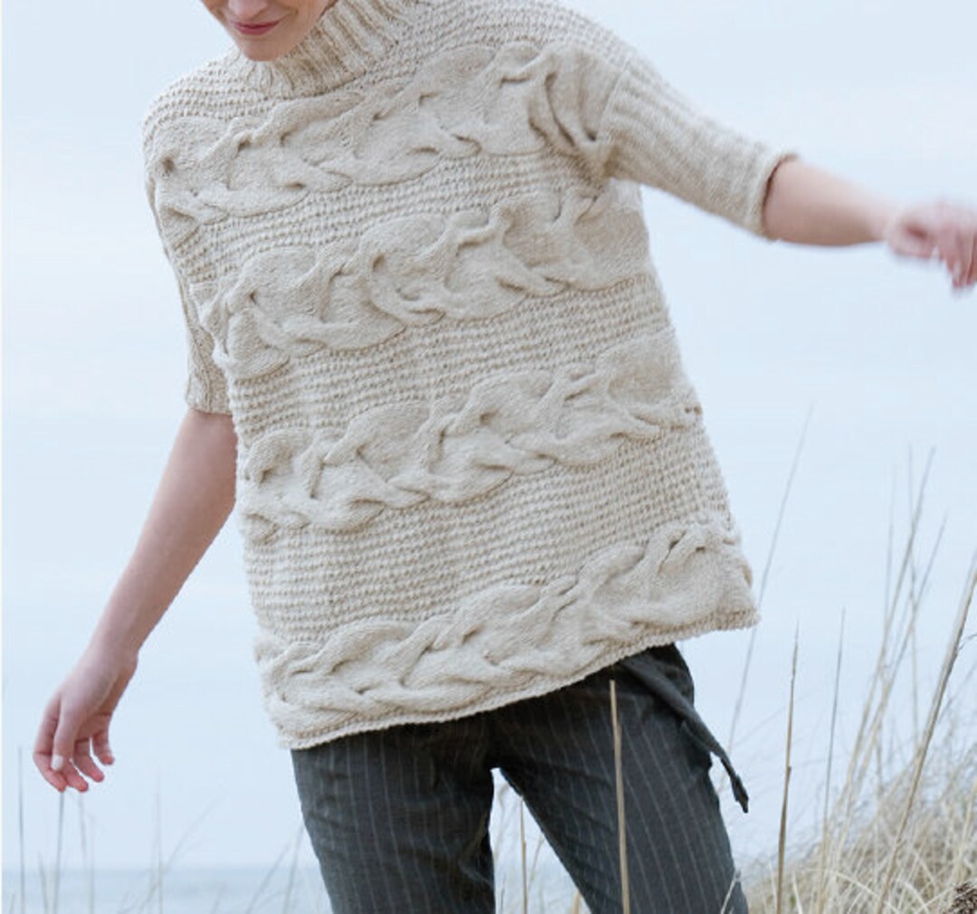 Cable Top KNITTING PATTERN Women Aran Medium Yarn/horizontal Cable ...
