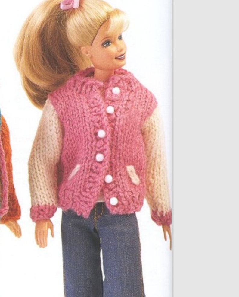 Barbie Jacket KNITTING Pattern/3-ply Yarn Barbie Doll Vintage | Etsy