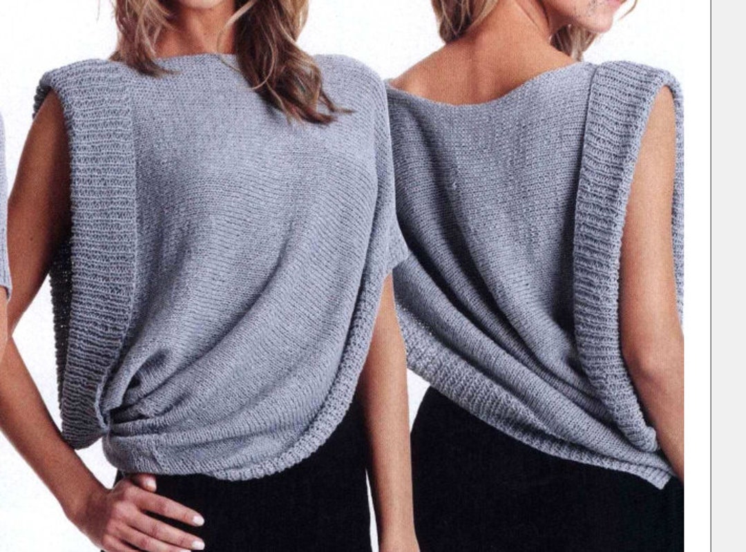 Easy Draped Top KNITTING PATTERN Sweater Women/dk Yarn Instant PDF ...