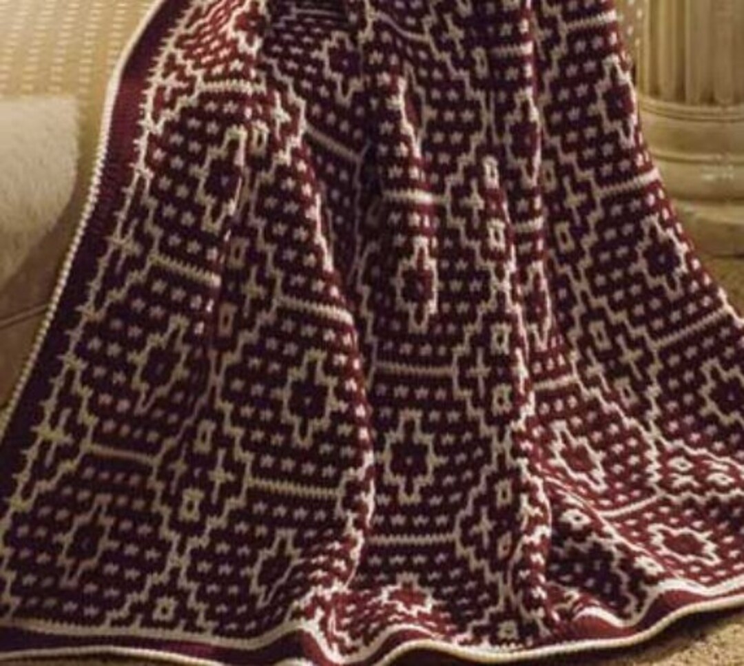 Southwestern Blanket CROCHET PATTERN Afghan/navajo Mosaic Blanket ...