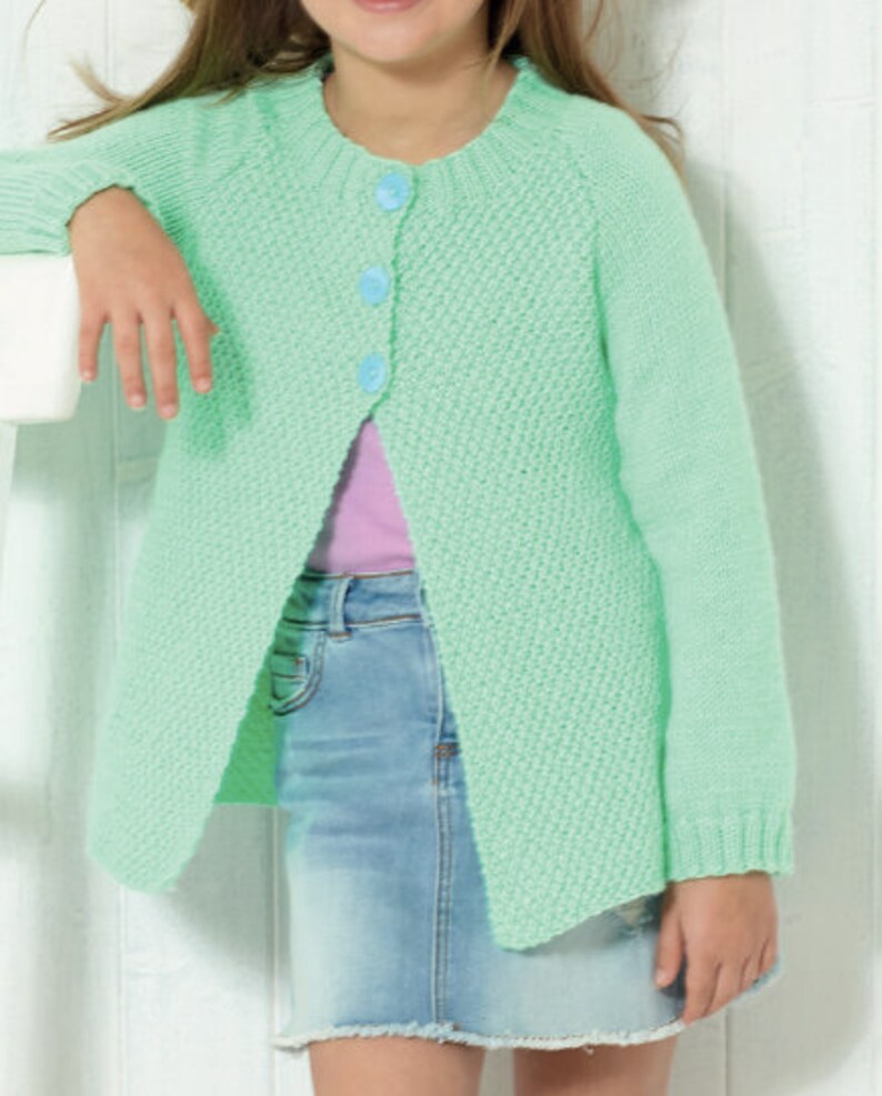 Knit Pattern Girl INSTANT PDF Download Girls Sweater Cardigan Two for ...
