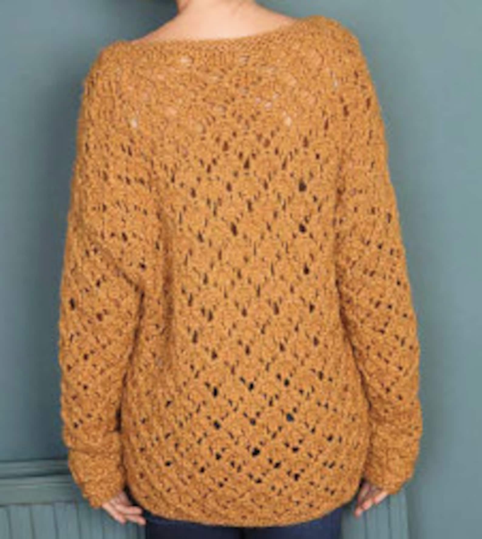 KNITTING PATTERN Loose Fit Oversized Knit Sweater Pattern | Etsy