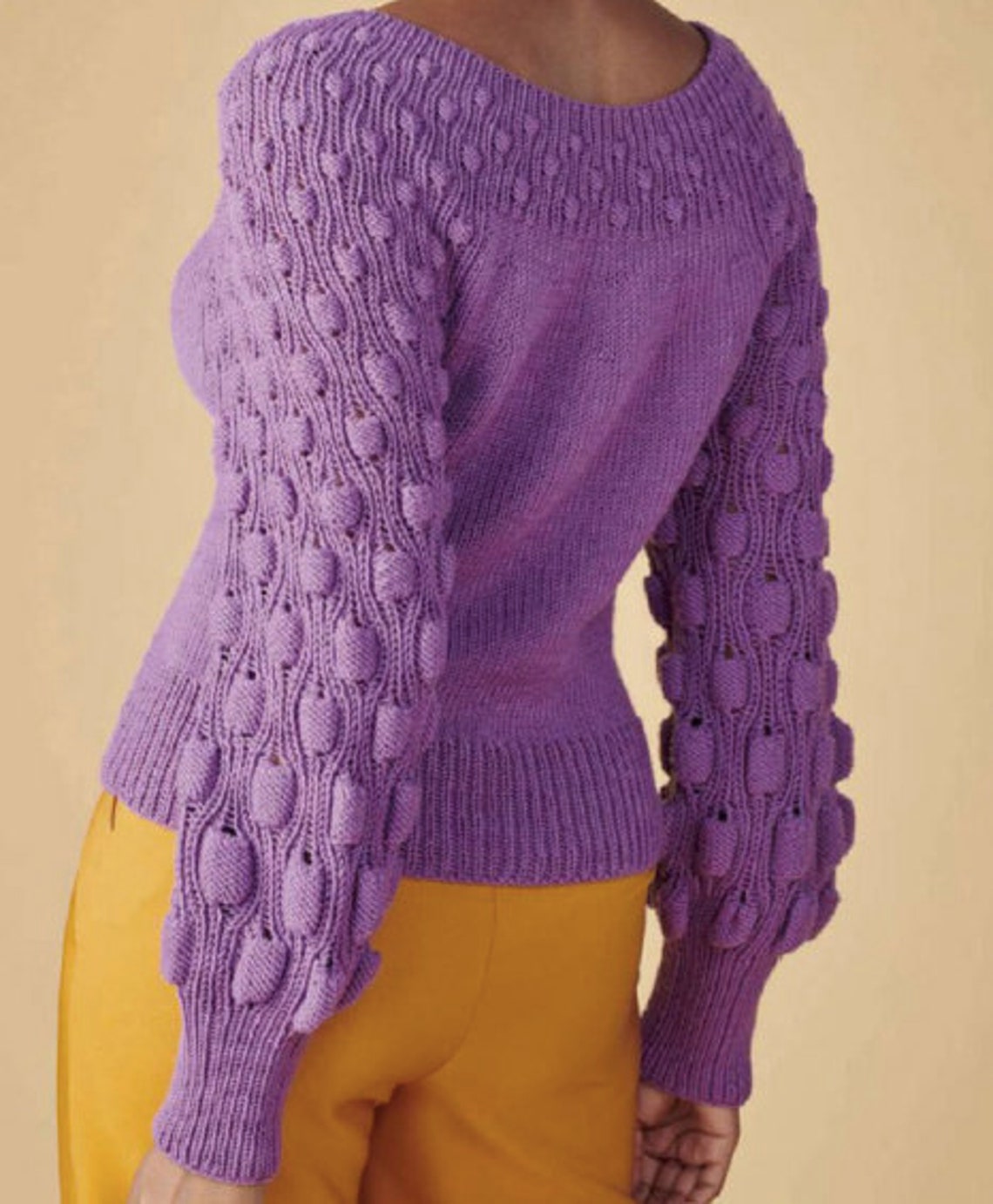 KNITTING PATTERN Bobble Sweater Pattern Bobble Top Knitting - Etsy
