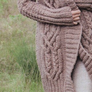 KNITTING PATTERN Chunky Cable Coat Jacket Sweater Women/cable Cardigan ...