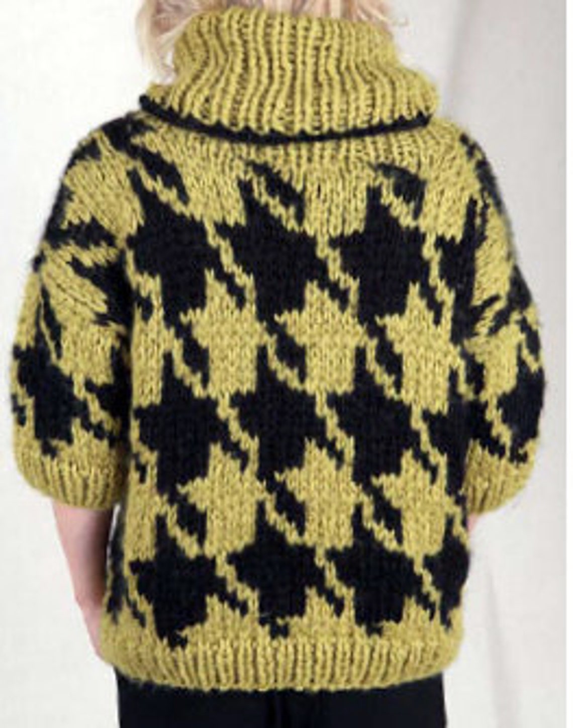 Houndstooth Sweater KNITTING PATTERN Women/chunky Knit - Etsy