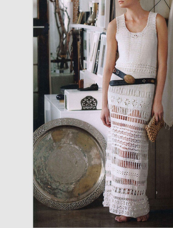 Boho Dress CROCHET PATTERN Women/superfine Yarn/instant - Etsy