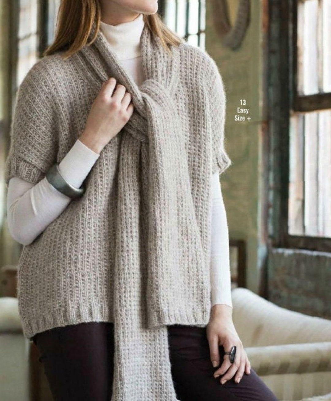 Easy Ribbed Top KNITTING PATTERN Sweater Women/dk Yarn/vintage Knit ...