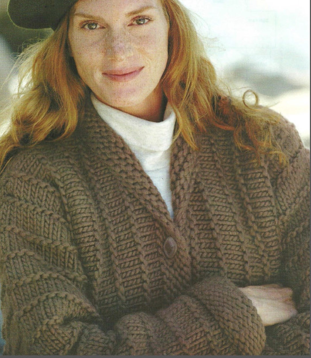 Jacket Cardi KNITTING PATTERN Chunky Cardigan Women/vintage Knit ...