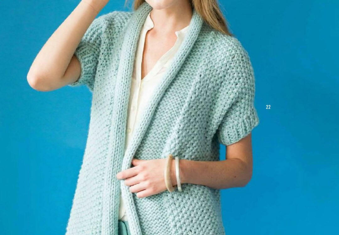 Cardi Jacket KNITTING PATTERN Cardigan Women/super Chunky Yarn/seed St ...