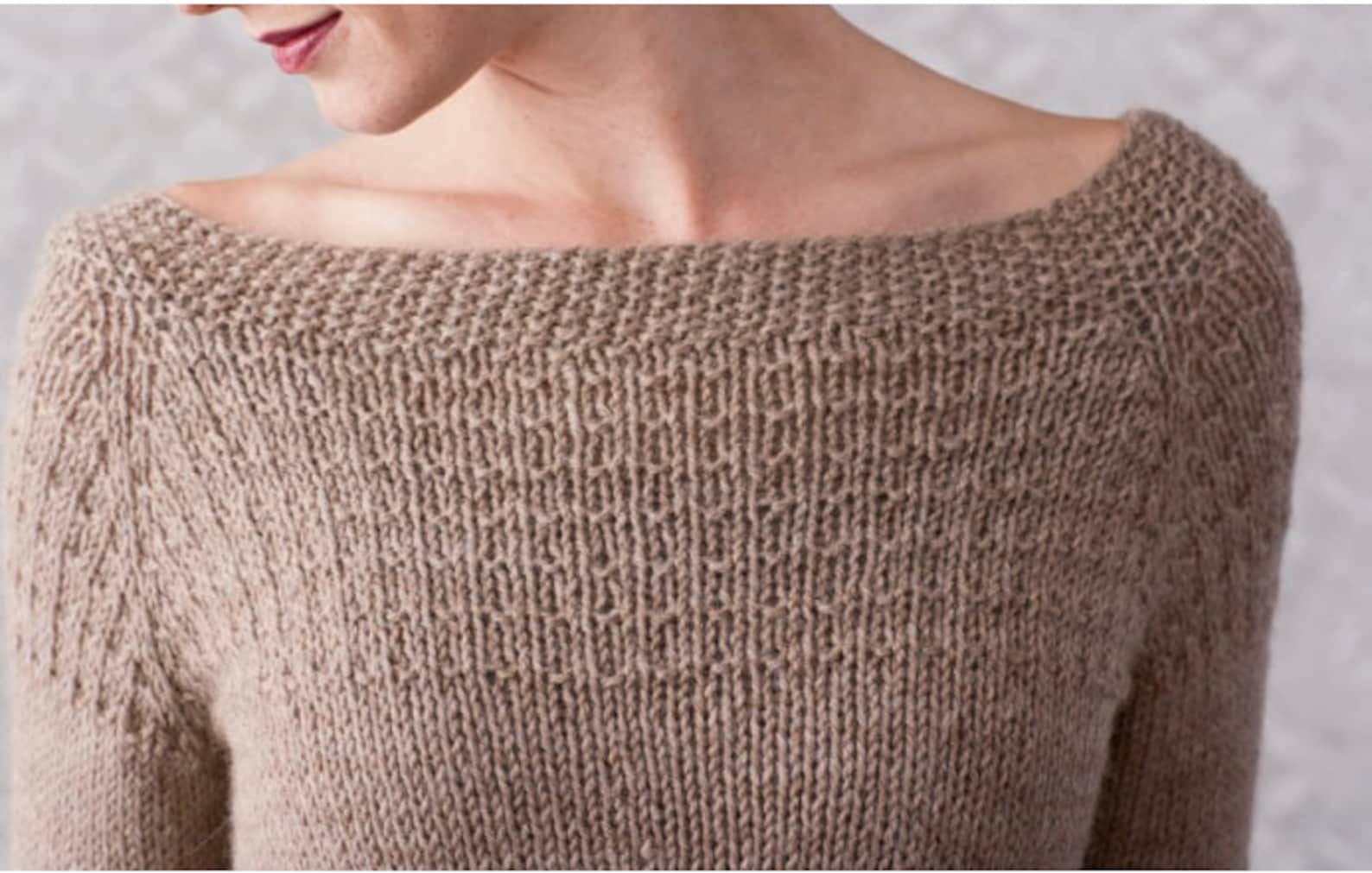Boatneck Sweater KNITTING PATTERN Women/medium Worsted Yarn Pullover ...