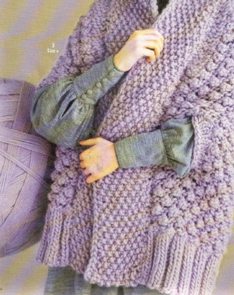 Chunky Jacket KNITTING PATTERN Women/vintage Knit - Etsy