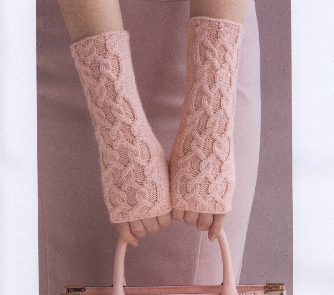 Cable Wristers KNIT PATTERN Fingerless Gloves Fingering Yarn/instant ...
