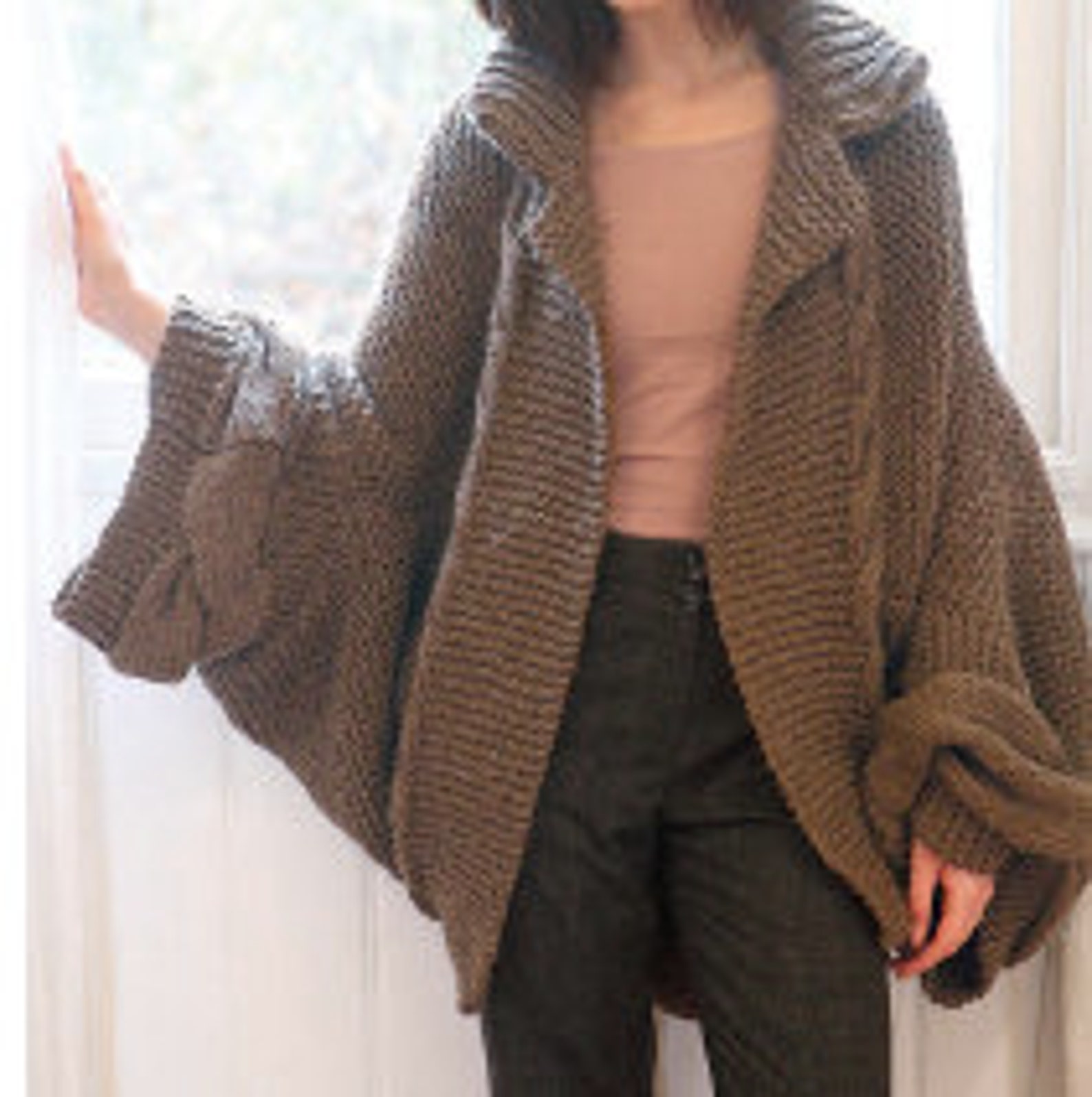 KNITTING PATTERN Chunky Cable Coat Jacket Sweater Women/cable | Etsy