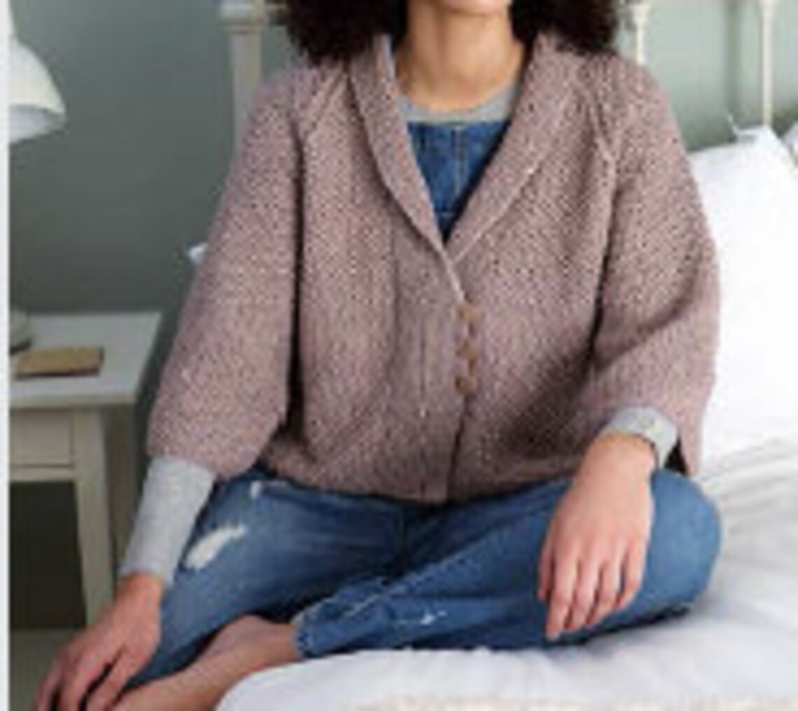 Boxy Jacket KNITTING PATTERN Women/dusky Pink Cardigan Knit - Etsy UK