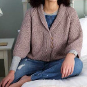 Boxy Jacket KNITTING PATTERN Women/dusky Pink Cardigan Knit Pattern ...
