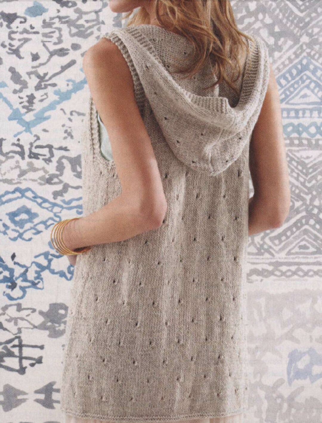 PDF KNITTING PATTERN Hooded Top Jacket Dk Yarn/lace Hoodie Vintage Knit ...