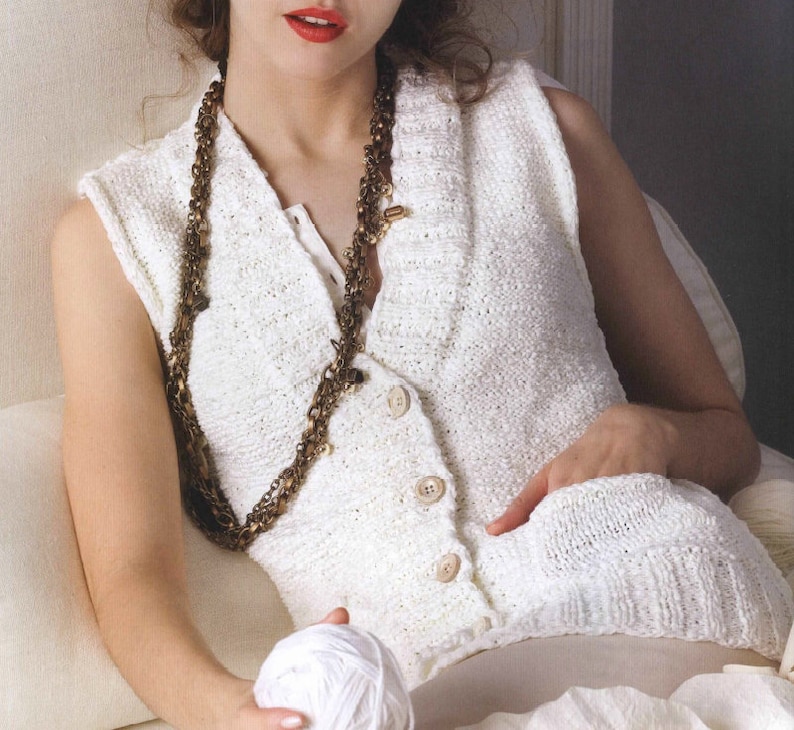 Easy Summer Vest Jacket KNITTING PATTERN Women/easy Knit | Etsy