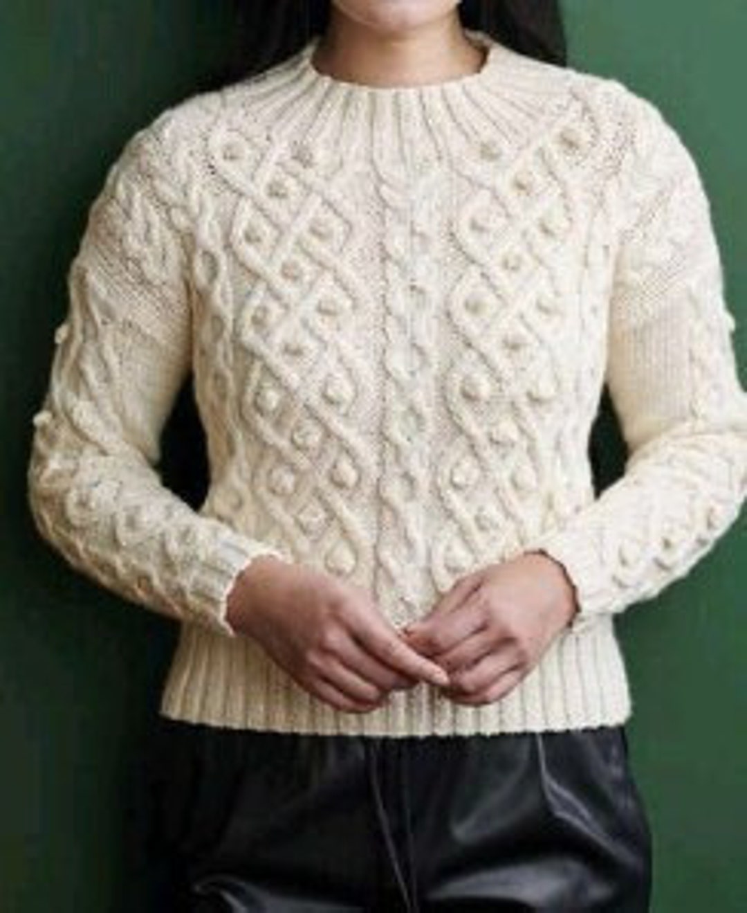 KNIT PATTERN Cable Aran Sweater Women/instant PDF Download/aran Top ...