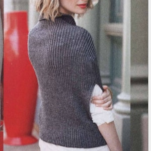 KNITTING PATTERN Tank Vest Top/aran Yarn Elegant Ribbed Top Tee Pattern ...